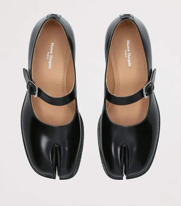 MAISON MARGIELA Leather Tabi Mary Jane Shoes - Black