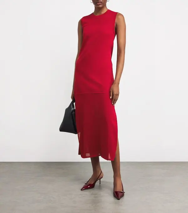 Loulou De Saison Stretch-Cotton Ada Midi Dress In Red - 70% Off |  Editorialist