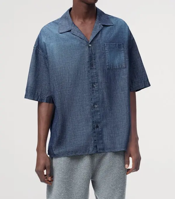 Loewe Cotton Chambray Short-sleeve Shirt