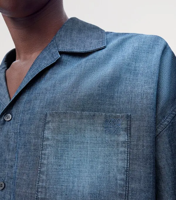 Loewe Cotton Chambray Short-sleeve Shirt