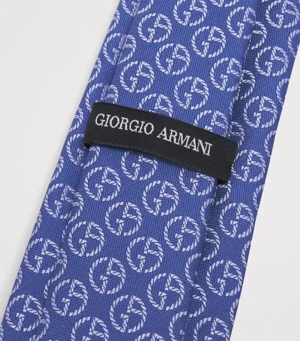 Giorgio Armani Silk Monogram Embroidery Tie