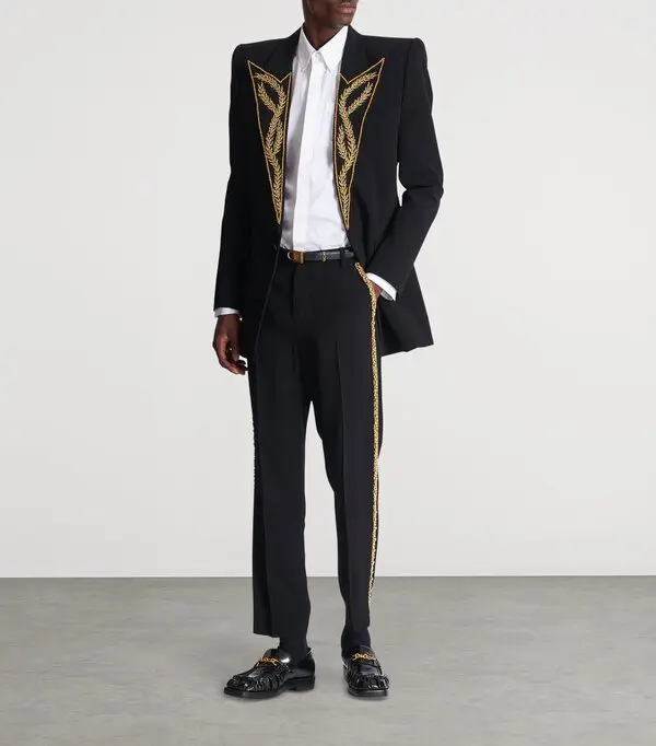 Balmain Embellished Slim Tailored Trousers