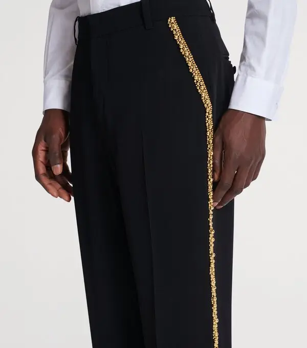 Balmain Embellished Slim Tailored Trousers