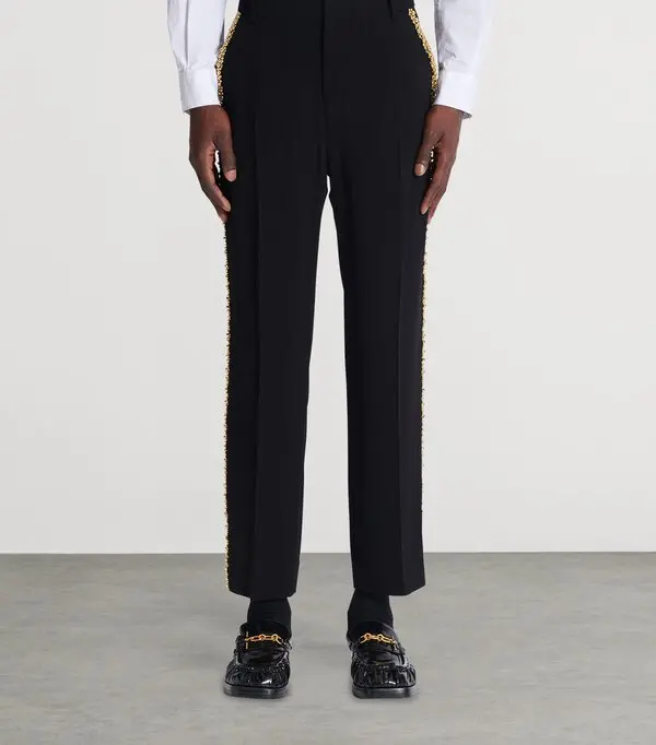 Balmain Embellished Slim Tailored Trousers