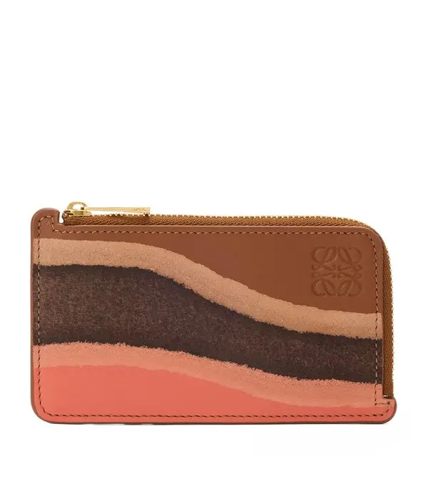 Loewe Leather Landscape Coin Card Holder - Brown