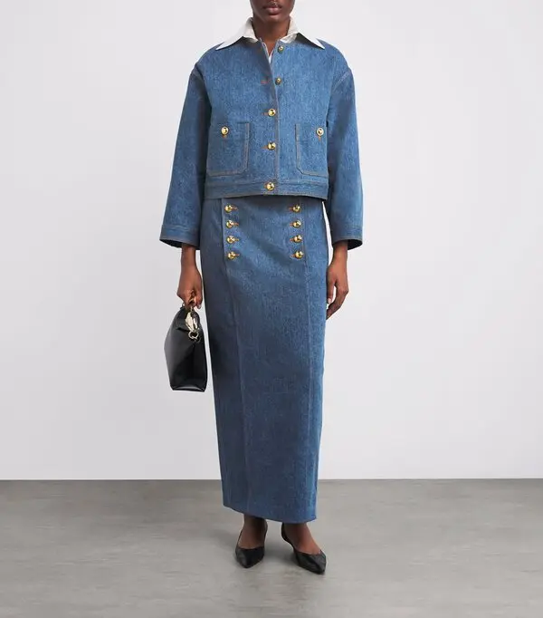 Adam Lippes Cropped Nessy Denim Jacket