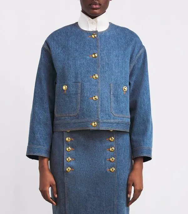 Adam Lippes Cropped Nessy Denim Jacket