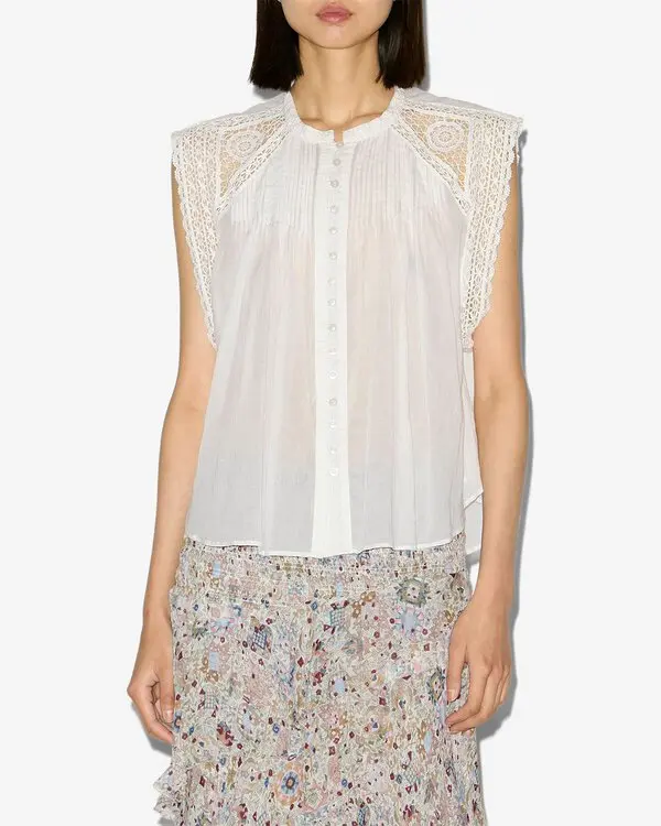 MARANT ETOILE Gresia Lace Top - White