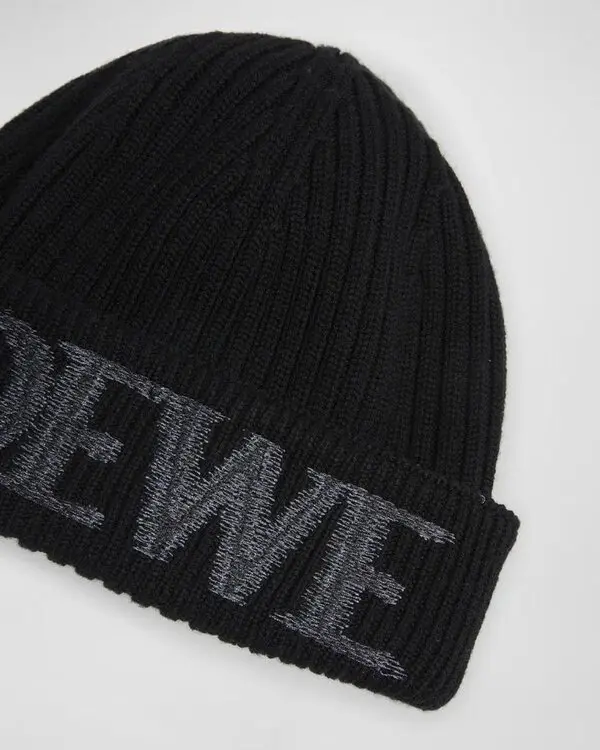 Loewe Logo Wool Beanie - Black