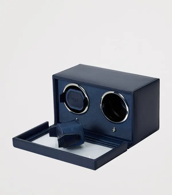 Wolf Cub Double Watch Winder With Cover - Navy