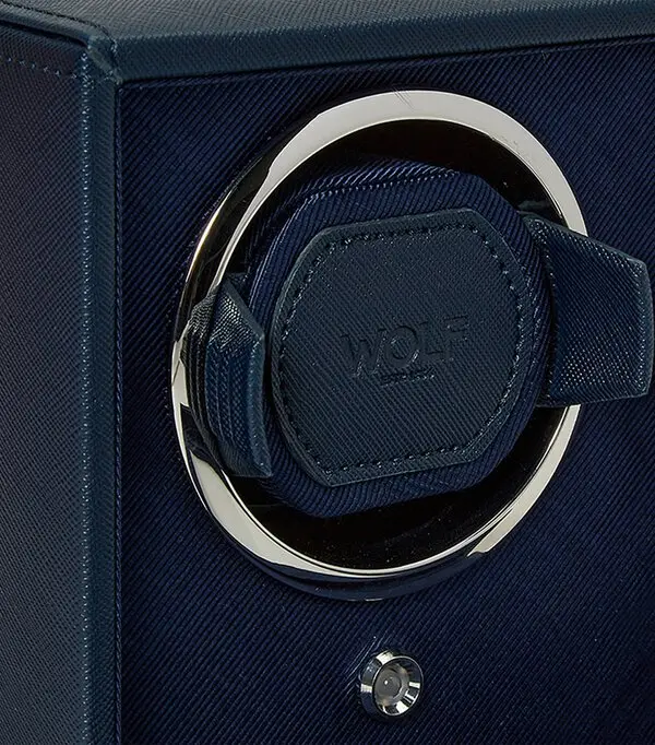 Wolf Cub Double Watch Winder With Cover - Navy