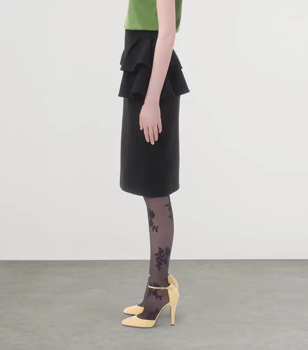 Valentino Garavani Wool-silk Ruffled Midi Skirt