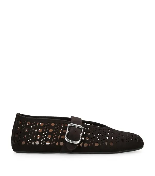 Alaïa Vienne Suede Ballet Flats - Brown
