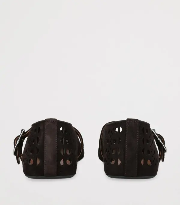 Alaïa Vienne Suede Ballet Flats - Brown