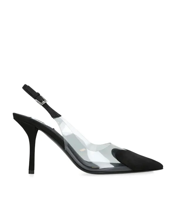 Alaïa Suede Coeur Slingback Pumps - Black