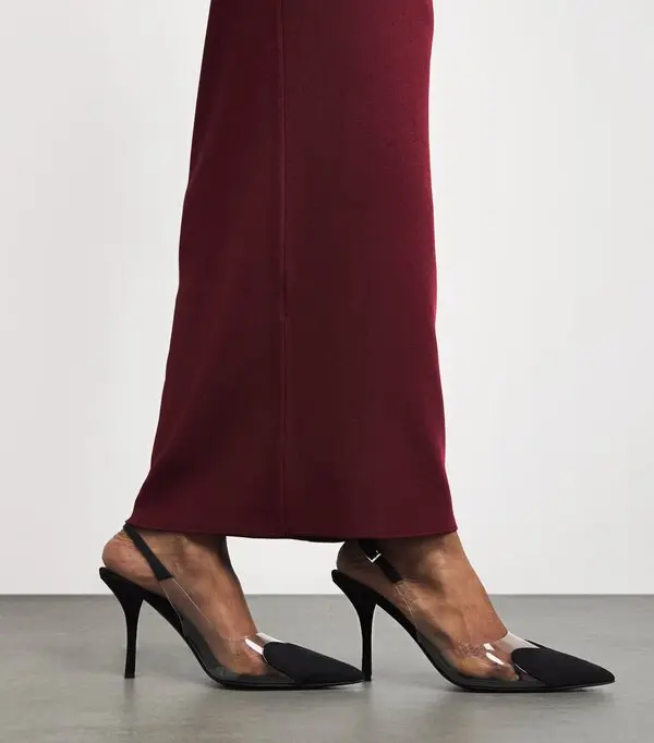 Alaïa Suede Coeur Slingback Pumps - Black