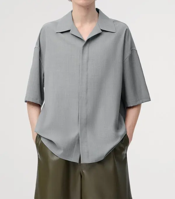 Loewe Wool-blend Short-sleeve Shirt