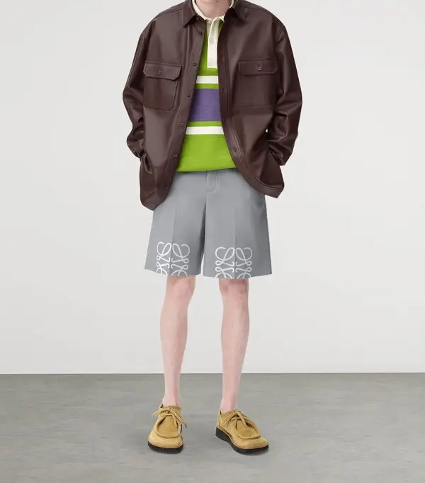 Loewe Cotton Tailored Anagram Shorts