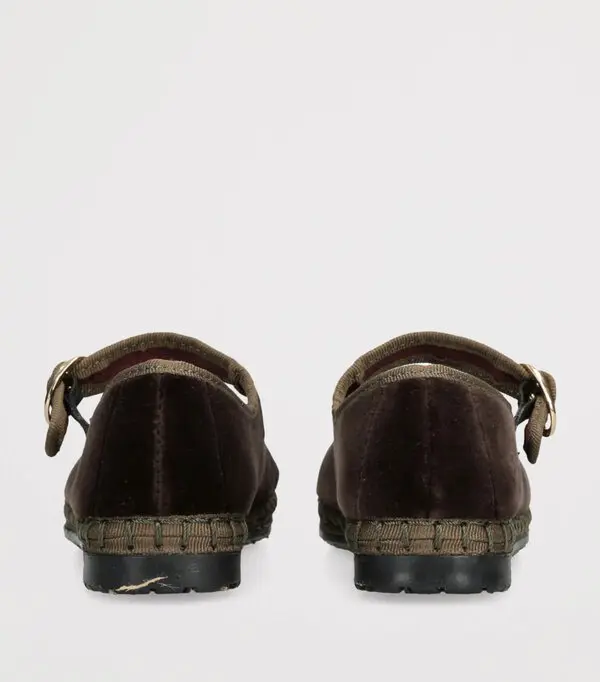 FLABELUS Velvet Mary Janes - Brown