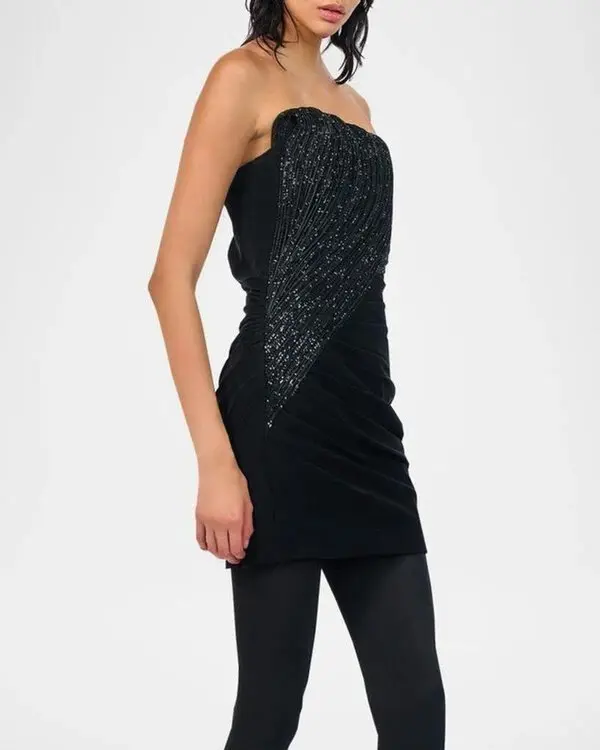 GAURAV GUPTA Sequin Sculpted Strapless Mini Dress