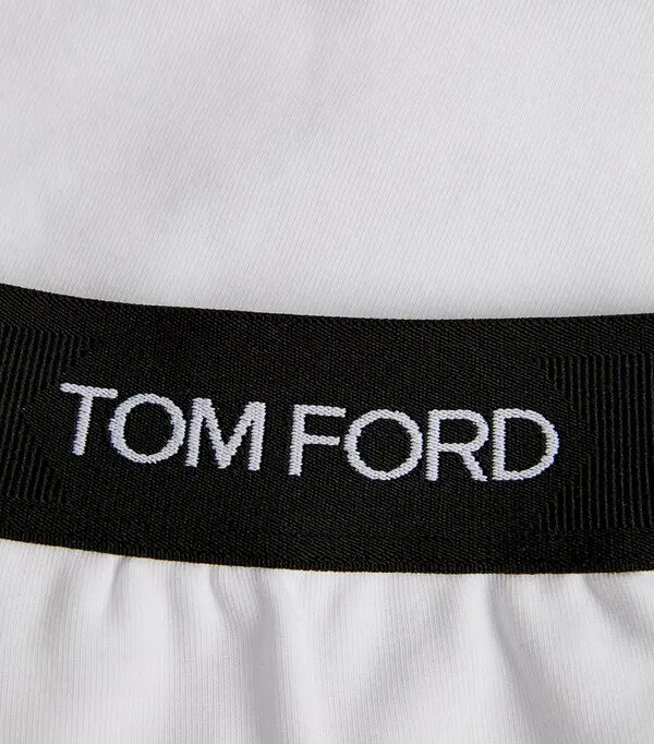 TOM FORD Cotton-stretch Logo Trunks - White