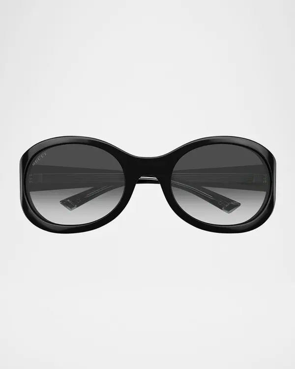Gucci Round Recycled Acetate Sunglasses - Shiny Black