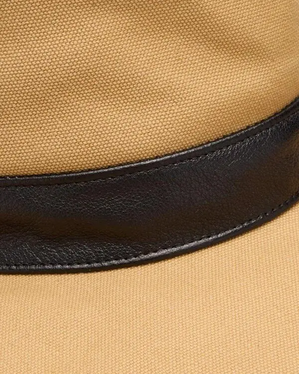 GIGI BURRIS MILLINERY Liora Cotton Canvas And Leather Fedora - Camel