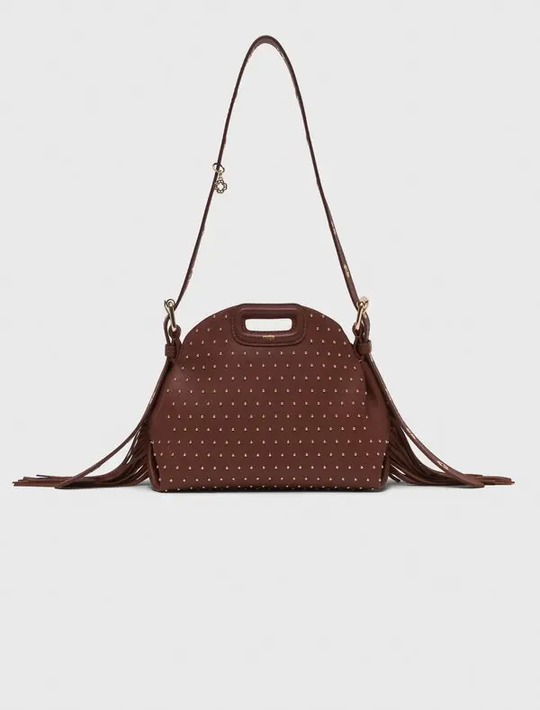 Maje Leather Miss M Mini Studded Bag
