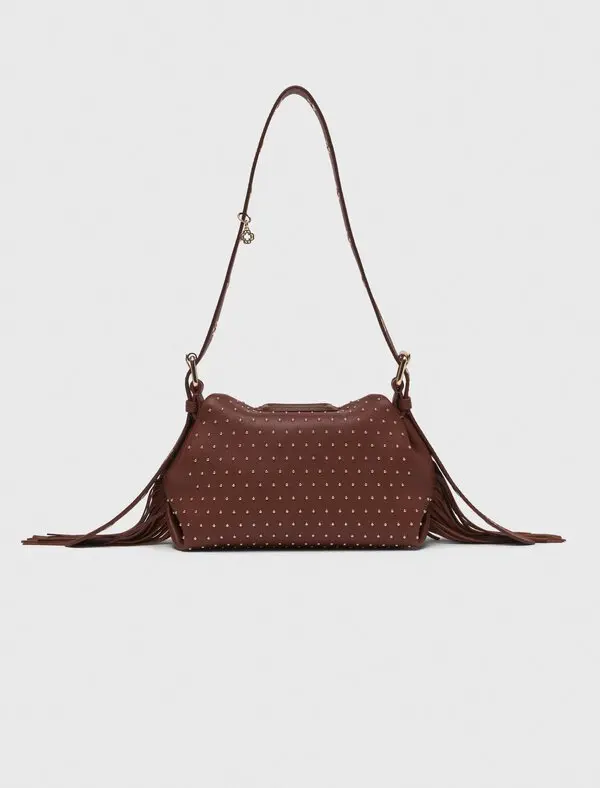 Maje Leather Miss M Mini Studded Bag