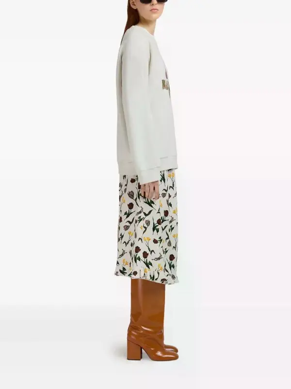 Marni Floral-print Sweatshirt - White