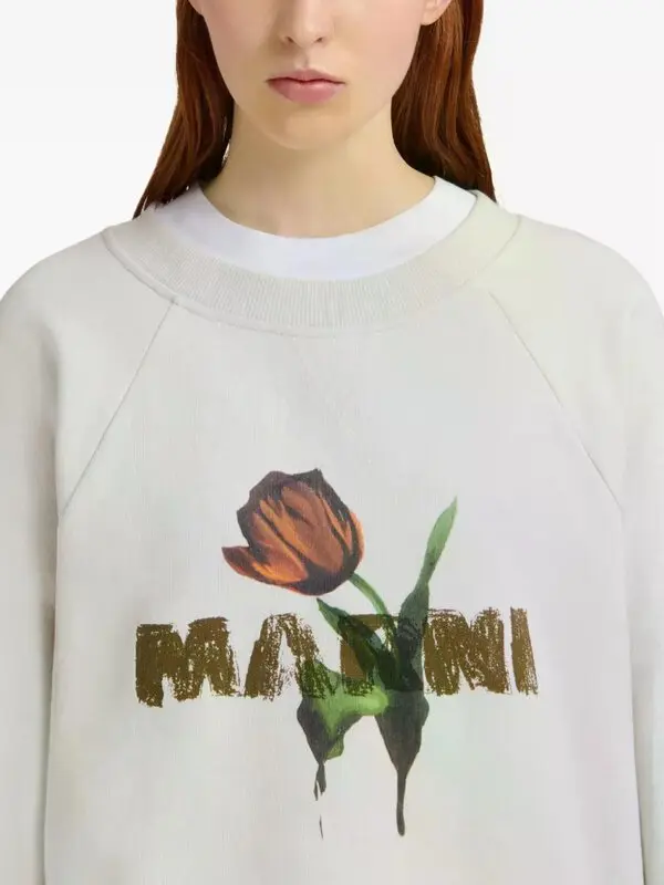 Marni Floral-print Sweatshirt - White