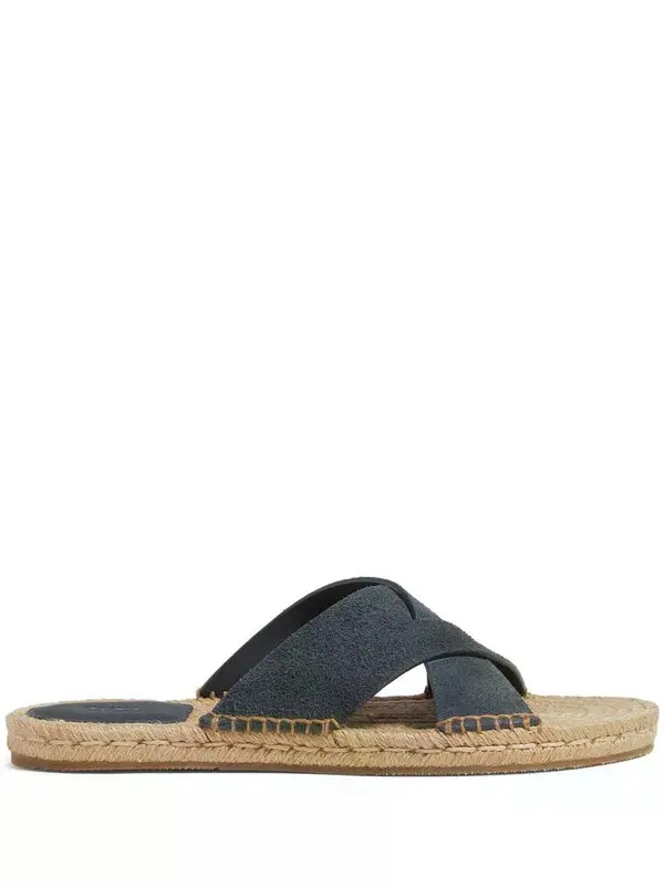 Zegna Crossover-strap Espadrilles - Blue