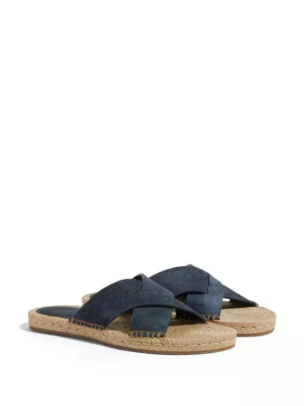 Zegna Crossover-strap Espadrilles - Blue