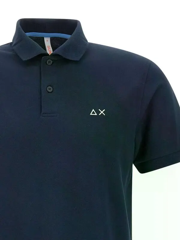 SUN 68 Cotton Polo Shirt - Blue