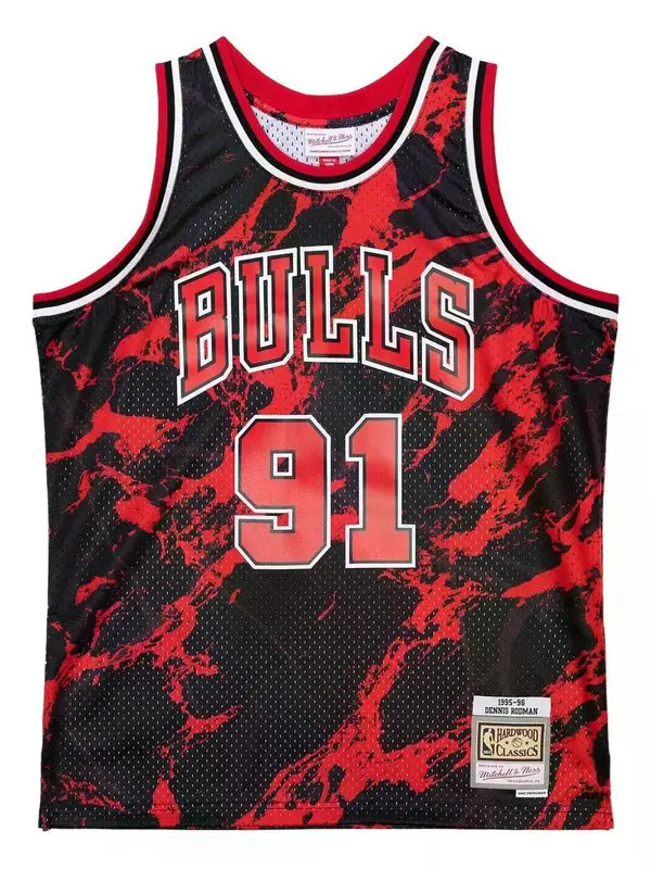 Mitchell & Ness X Nba Chicago Bulls 1997 Dennis Rodman Team Marble Swingman Tank Top - Black