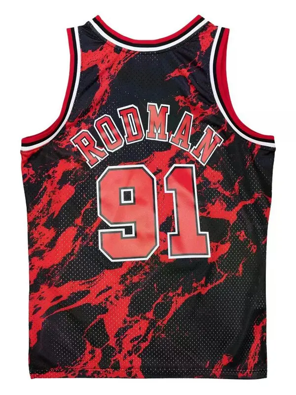 Mitchell & Ness X Nba Chicago Bulls 1997 Dennis Rodman Team Marble Swingman Tank Top - Black