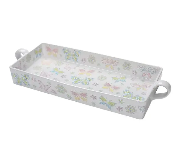 TEMP-TATIONS As Is 18' X 8' Serving Tray With Wrap Handles - One-color