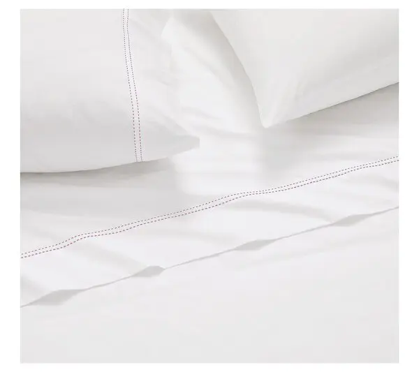 SCOUT Pick Stitch Cotton Percale Standard Pillo Wcase Pair - One-color