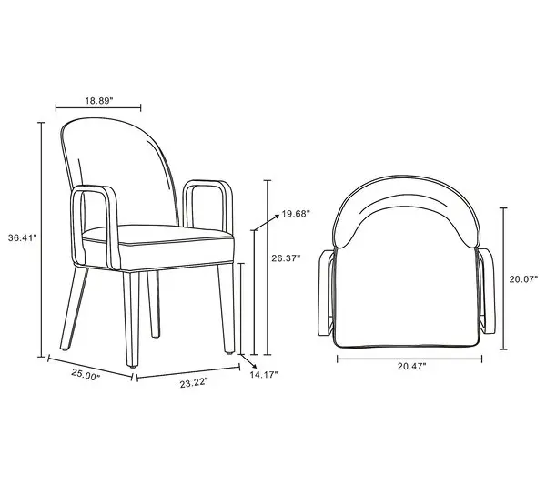 MANHATTAN Comfort Hillman Dining Arm Chair