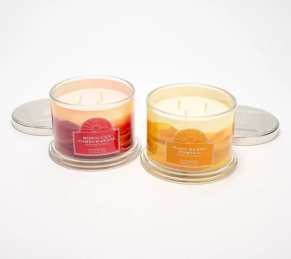 HOMEWORX BY SLATKIN + CO. As Is S/2 14oz Desert Candles - One-color