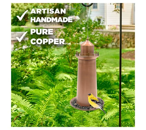 GOOD DIRECTIONS Copper Lighthouse Birdfeeder By