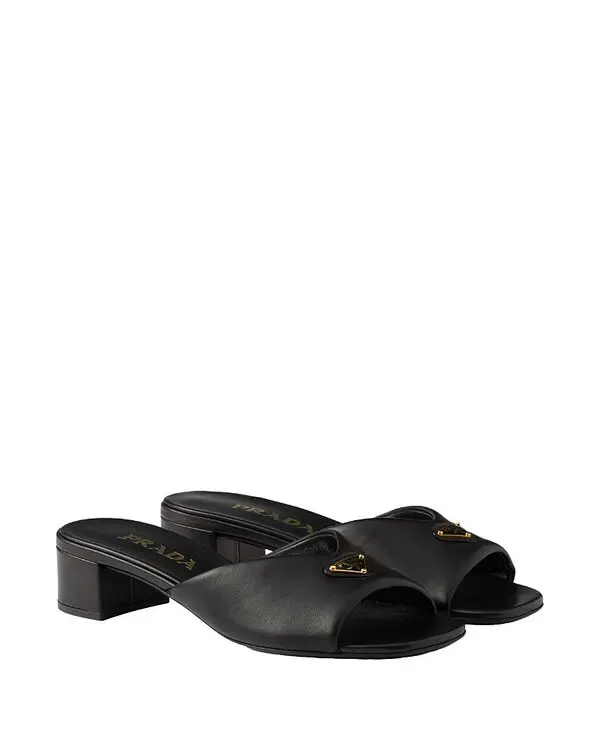 Prada Padded Nappa Leather Sandals - Black