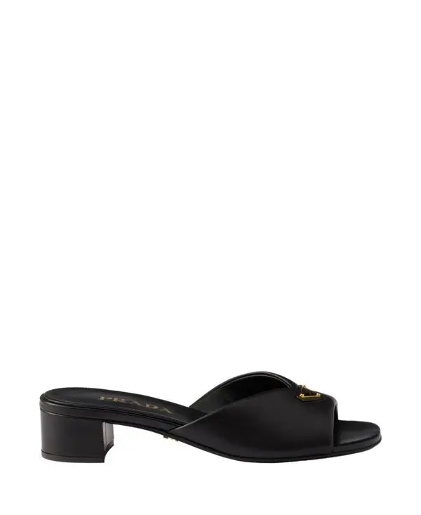 Prada Padded Nappa Leather Sandals - Black
