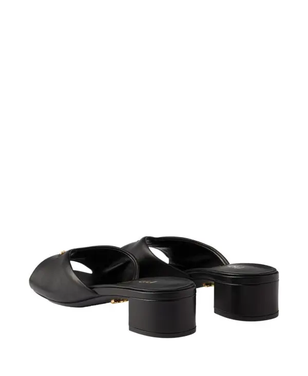 Prada Padded Nappa Leather Sandals - Black
