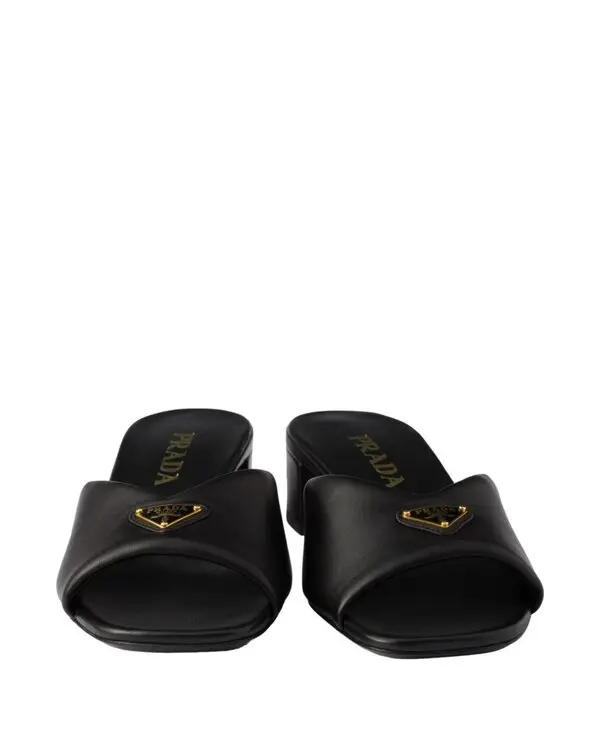 Prada Padded Nappa Leather Sandals - Black