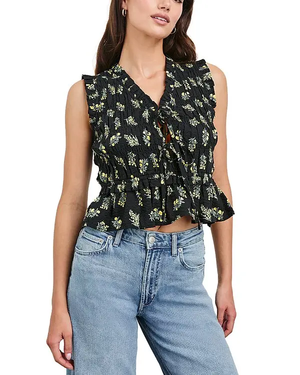 Rails Crinkled Cropped Top - Dark Amary