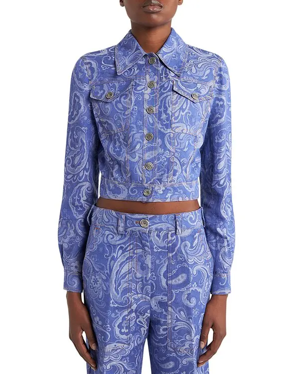 Etro Printed Denim Jacket - Multicolour