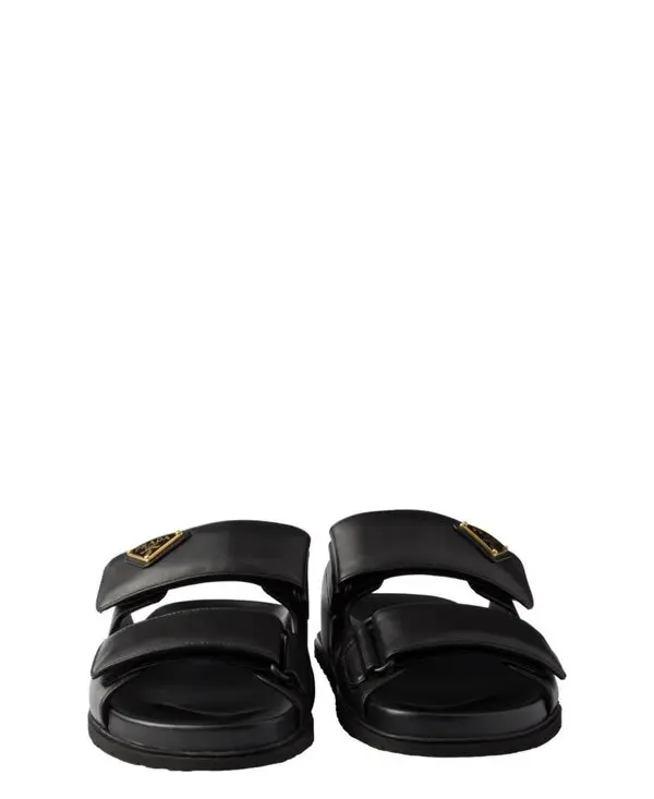 Prada Nappa Leather Slides - Black