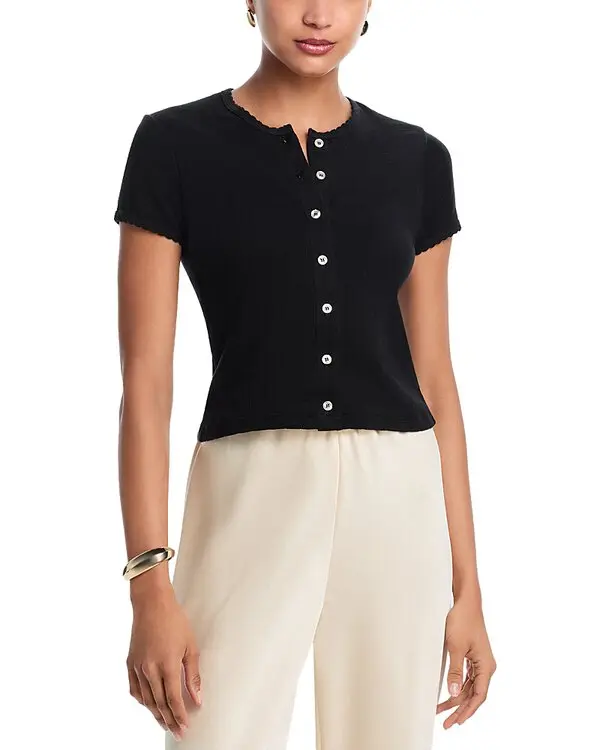 LESET Pointelle Top - Black