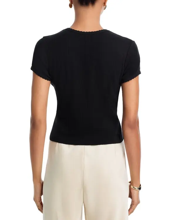 LESET Pointelle Top - Black